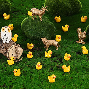 Chalyna 150 Pcs Mini Ducks Yellow Tiny Resin Ducks Bulk Mini Rubber Duckies Figures for Home Prank Game Micro Landscape Aquarium Dollhouse Ornament DIY Terrarium and Handmade School Project