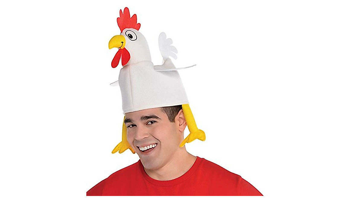 White Chicken Hat - Fun Costume Accessory & Gag Gift for Parties
