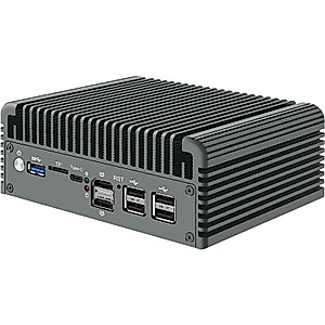 CWWK Fanless Mini PC Intel N Series-N100(4C/4T up to 3.4GHz) Low Power Processor, DDR5, 6x2.5GbE Intel I226V, 4K Display Outputs,M.2 NVMe, SATA3.0, 5 USB Ports, Firewall Router (N100-6L Barebone)