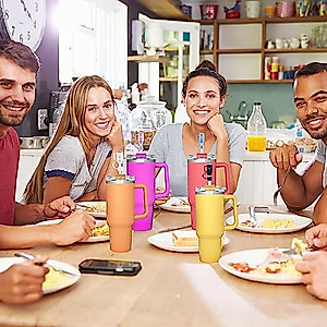 Silicone Spill Stopper for Stanley 40/30 oz The Quencher H2.0 Flowstate Tumbler with Handle for Cup Accessories Include Straw Cover Cap Round Leak Stopper Square Spill Stopper (Version 1.0&2.0-6PCS-B)