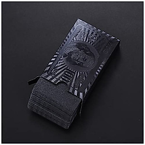 MSTICORA Gold Foil Poker Set - US Dollar Playing Cards - Plastic Playing Cards - Casino Cards (Black 1 Deck)