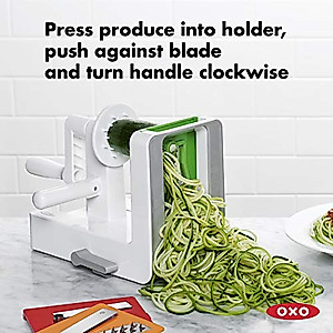 OXO Good Grips 3-Blade Tabletop Spiralizer with StrongHold Suction, White