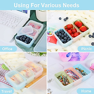 Maizsur 4 Compartment Bento Lunch Box for Kids,Food Storage Containers with Lids,Portion control containers,Salad Dressing and Condiment Containers,Microwave, Dishwasher, and Freezer Safe