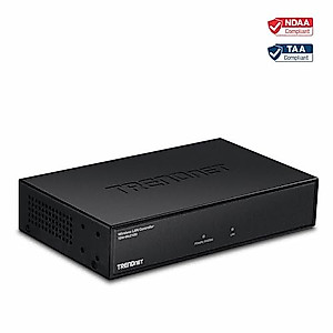 TRENDnet Wireless LAN Controller, Built-in 5-Port GB Switch, Compatible with: TEW-755AP/TEW-821DAP/TEW-825DAP, Access Point Management, TEW-WLC100, Black, Manage up to 128 AP's