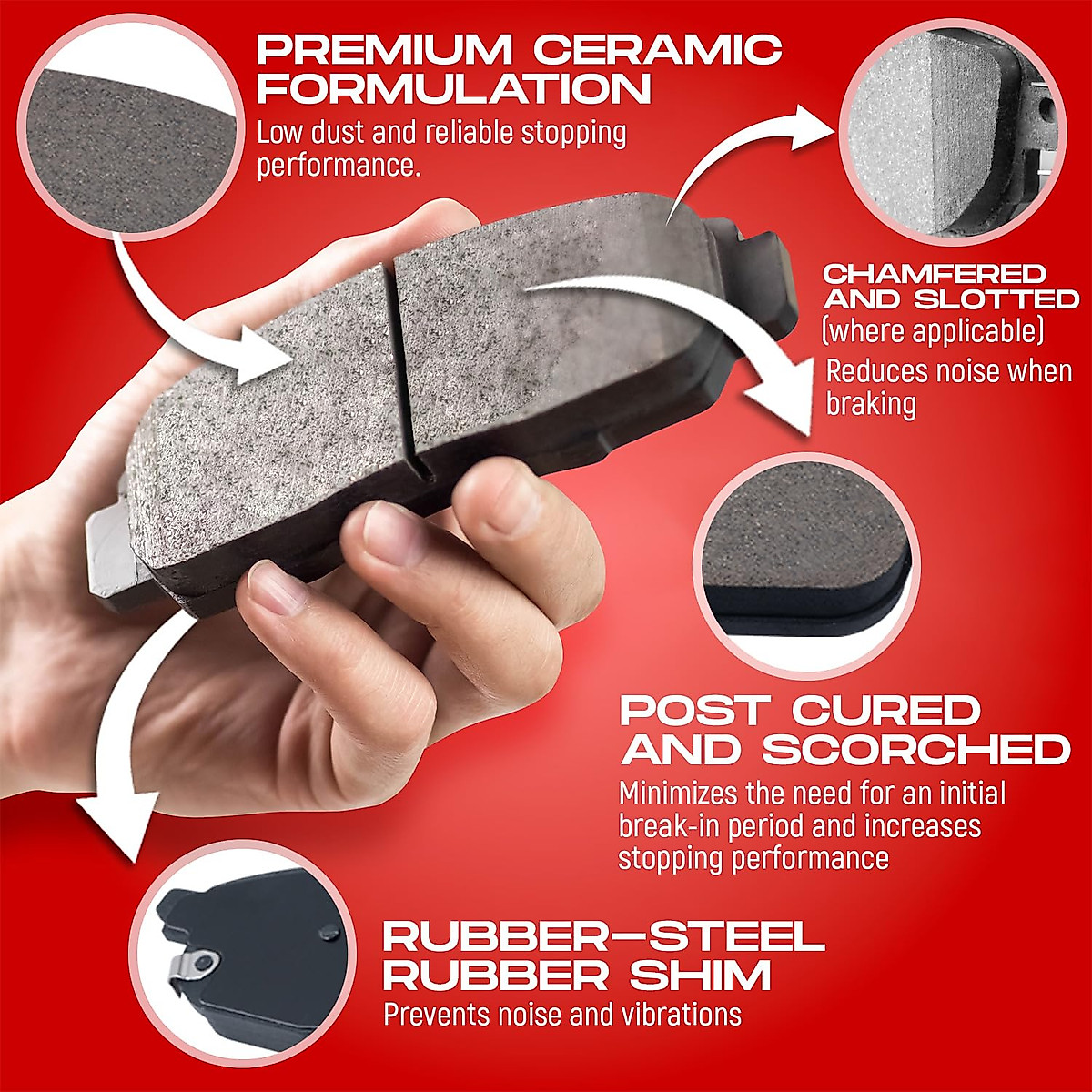 R1 Concepts Rear Brakes and Rotors Kit |Rear Brake Pads| Brake Rotors and Pads| Euro Ceramic Brake Pads and Rotors WDTN1-67010