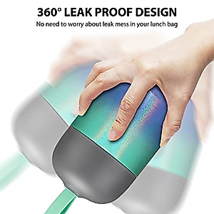 BEAQUEE Soup Thermos for Hot Food for Kids Adults, 17 Oz Thermos Food Jar with Folding Spoon, Vacuum Insulated Lunch Container for School Office Picnic Travel