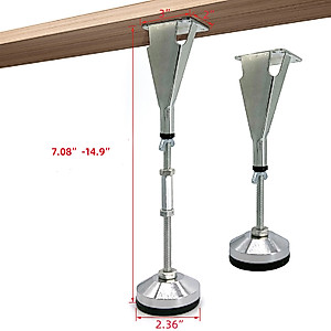 Goodgoods 1 Pack Adjustable Height Center Support Leg for Bed Frame, Bed Center Slat Heavy Support Leg, Extra Durable Steel Furniture Foot, Bed Center Slat and Other Wooden Furniture