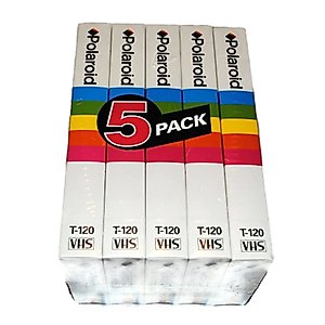 Polaroid T-120 Blank VHS Tapes Supercolor Video Cassette 5 Pack - 6 Hours each