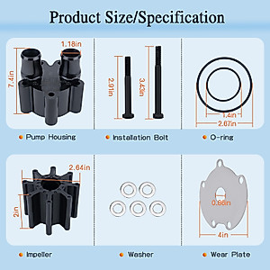 46-807151A14 Water Pump Housing & Impeller Repair Kit Replaces for Mercruiser Bravo 46-807151A14,by LIYYOO