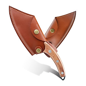 Kitory Leather Knife Sheath 7 inch Meat Cleaver Knife Practical Soft Leather Sheath with Belt Loop Good for Outdoor Protect Fixed Blade & Carry Out, 2023 Gifts For Women and Men