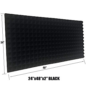 4PACK 48 "X 24 "X 2" Black Acoustic Panels Studio Soundproofing e Tiles,