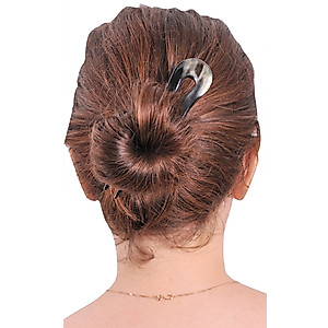 Marycrafts Simple Wavy Horn Hair Accessories Hair Fork Hairfork, Hair Pins Handmade 4.92"