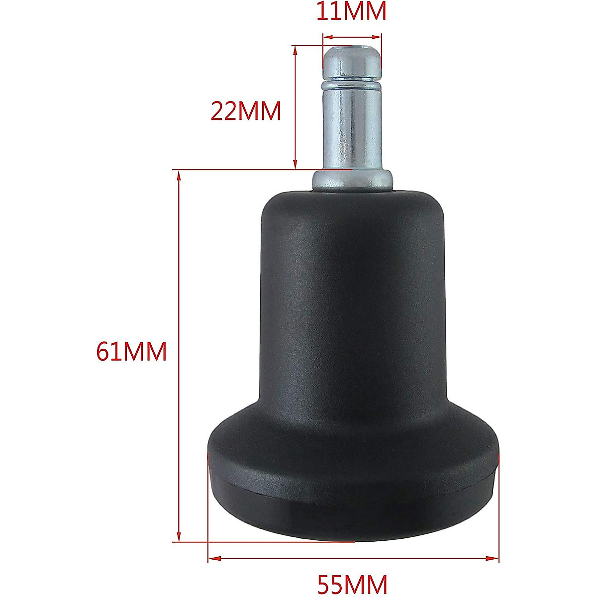 10pcs Chair Glides to Replace Casters, 6cm Height Office Chairs Stationery Office Replacement Chair Without Wheels and High Bell Glides