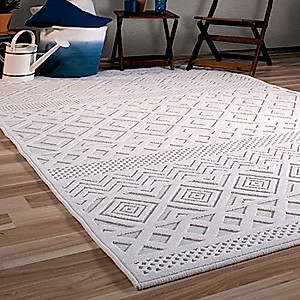 Orian Rugs Coastal Diamond Area Rug, 5 ft 2 in x 7 ft 6 in, Ivory