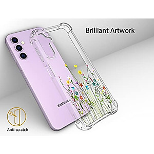 Topgraph Samsung Galaxy S23 Case Floral Flower Clear Cute for Women Girly Designer Girls,Silicone Transparent Phone Case Floral Design Compatible with Samsung Galaxy S23 (Flower Bouquet Wild)
