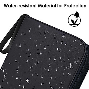 POKONBOY 400 Pockets Binder Sleeves Card Carrying Case Fit for Baseball Cards, Trading Cards, Football Cards and Sports Cards (Black)