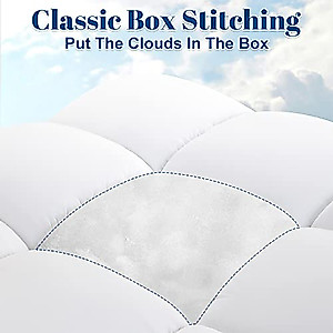 King Mattress Topper, Extra Thick Mattress Protector,Cooling Mattress Pad Cover for Back Pain, Plush & Support Bed Topper Overfilled Down Alternative with 8-21" Deep Pocket (White, King)