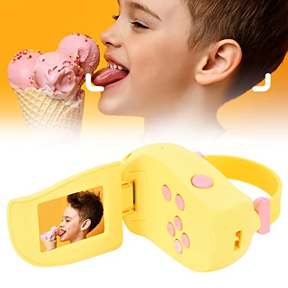 01 02 015 Kids Camera, Safe ABS Cute 12 MP Children Digital Camera for Gift for Girls for Boys for Toy(Yellow)