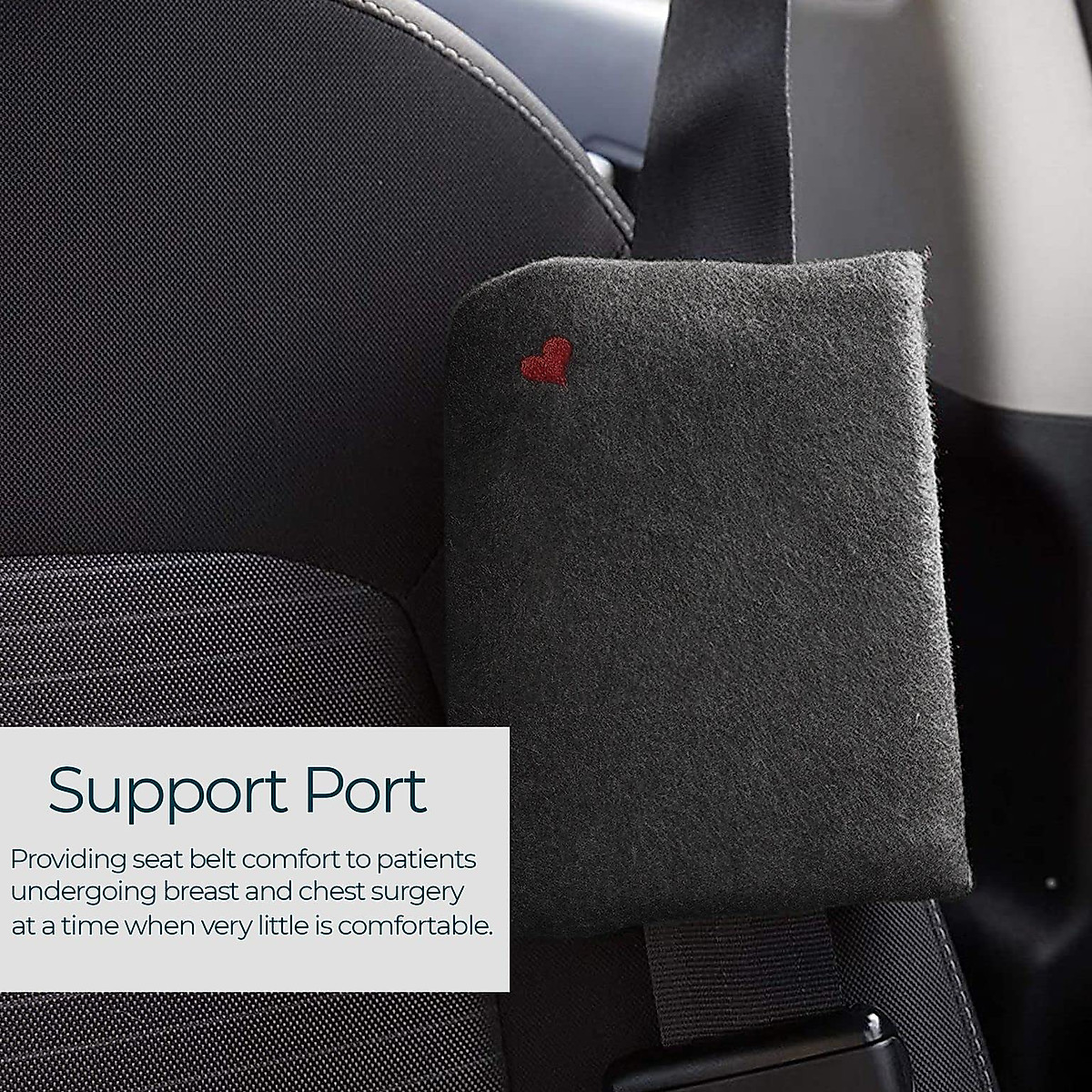 The Breast & Chest Buddy Port-a-Pal Seatbelt Cushion (Gray)