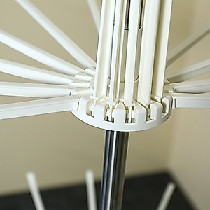 BAOYOUNI Collapsible Clothes Drying Rack 3-Tier Indoor Outdoor Space Saving Stand Hanger with 48 Clips and 16 Towels Bars for Baby Clothes, Cloth Diapers, Socks, Bras, Towels, Underwear (Ivory)