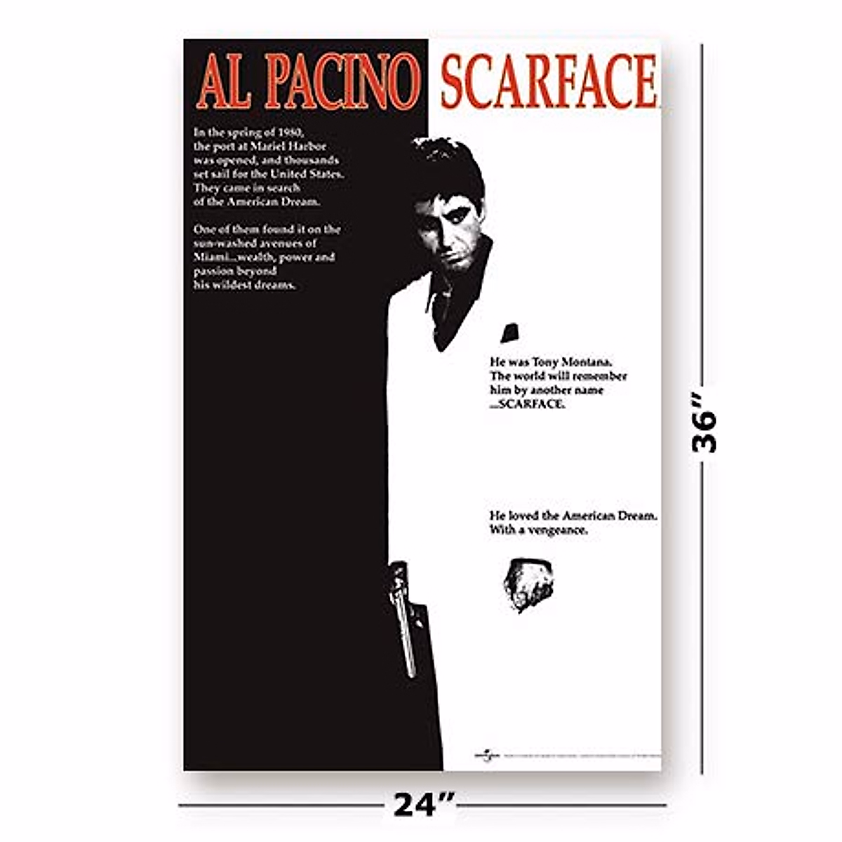 POSTER STOP ONLINE Classic Gangster Movies - 3 Piece Movie Poster Set (The Godfather, Scarface & Goodfellas) (Size 24 x 36 each)