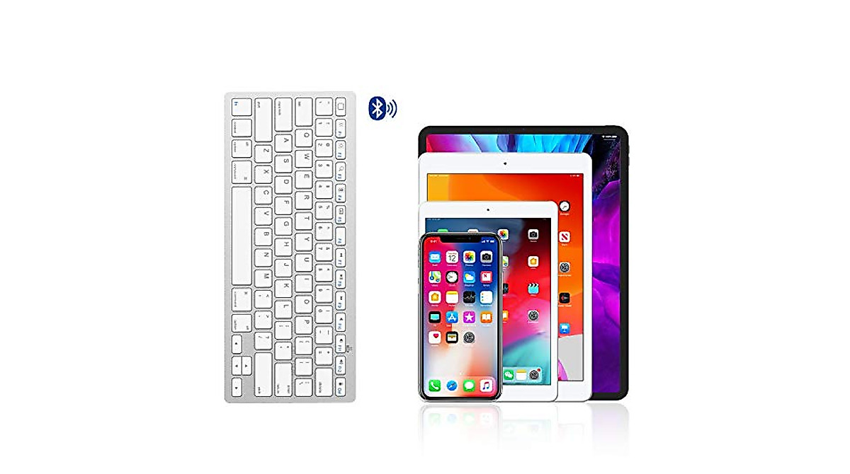 OMOTON Ultra-Slim Bluetooth Keyboard for iPads & More