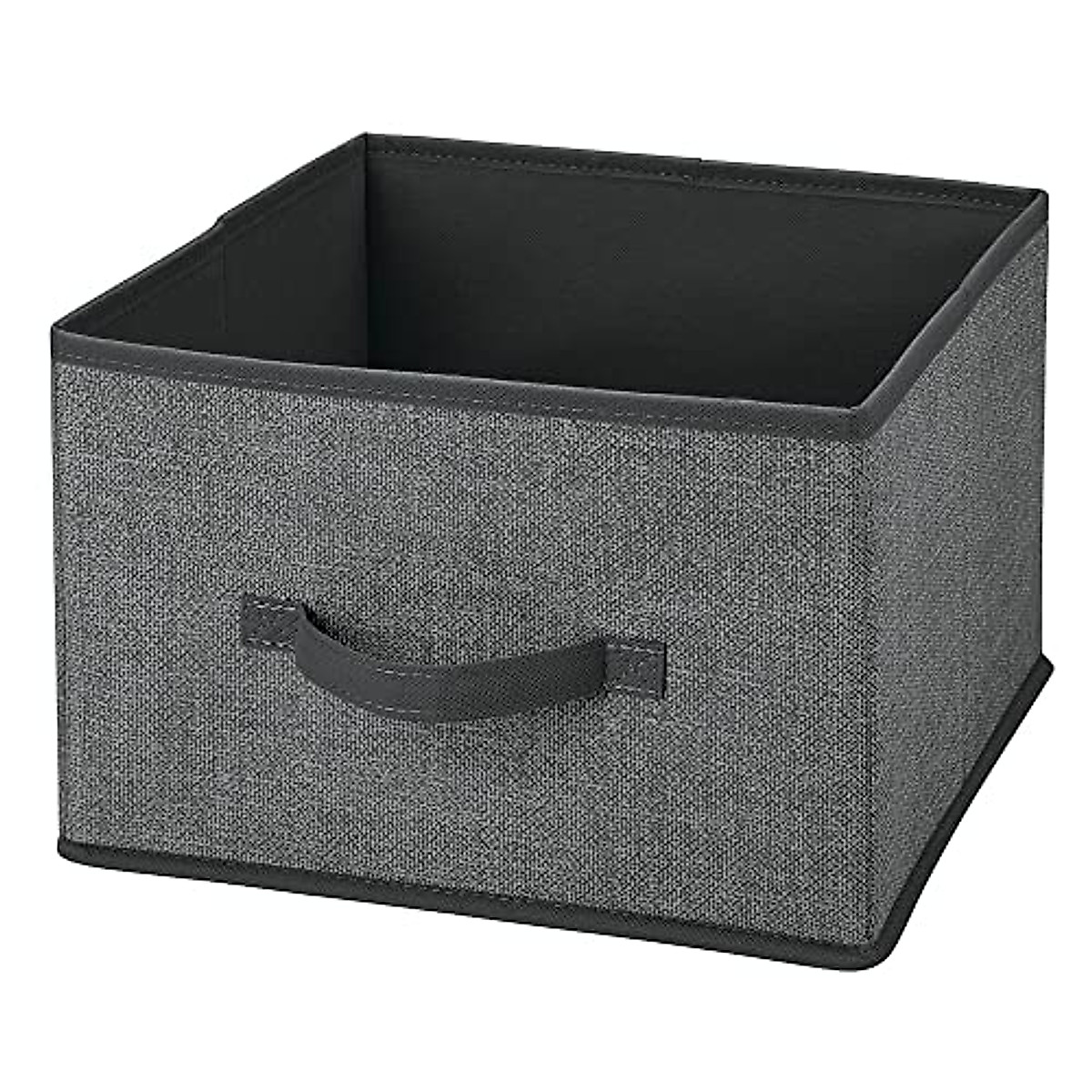 mDesign Fabric Bin for Cube Organizer - Foldable Cloth Storage Cube - Collapsible Closet Storage Organizer - Folding Storage Bin for Clothes and More - Lido Collection -10 Pack - Charcoal Gray/Black
