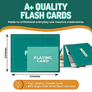 Action Verbs Flash Cards - 50-Piece Educational Flash Cards for Speech Therapy and Home Schooling - Thick and Durable Vocabulary Builder Flash Cards for Kids and Adults