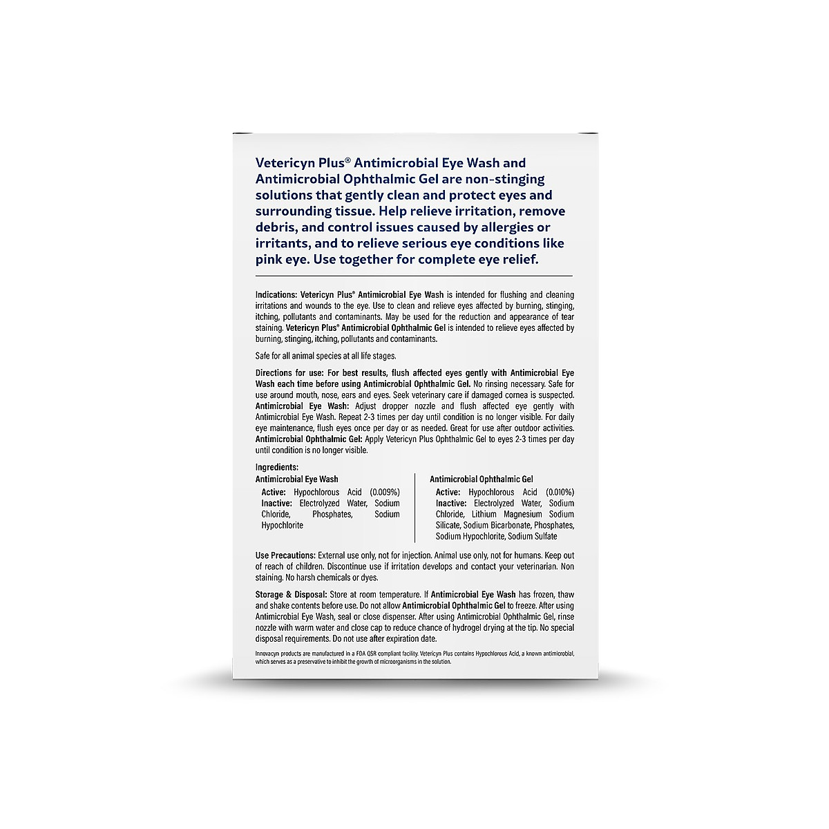 Vetericyn Plus All Animal Eye Care Kit | Eye Wash and Ophthalmic Gel Bundle to Flush, Lubricate, and Relieve Eye Irritations for Dogs, Cats, Horses, and All Animals. 3 Fl. Oz. Each (2 Count)