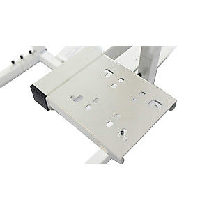 GTR Simulator GTA Model White Frame with Adjustable Blue White Leatherette Racing Seat Racing Driving Gaming Simulator Cockpit Chair