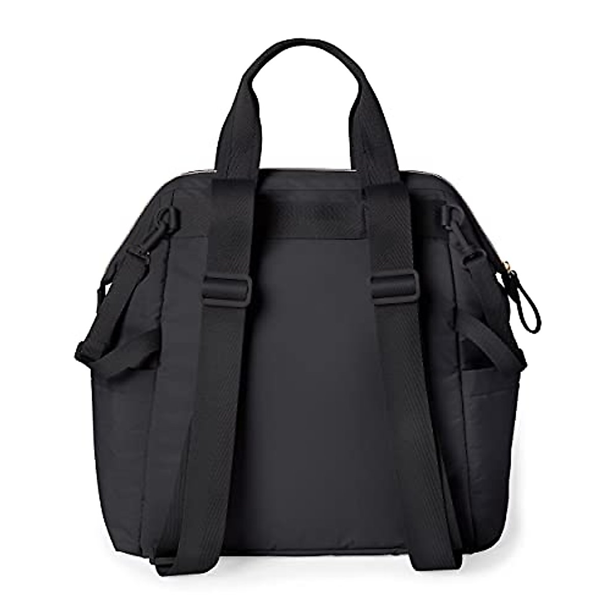 Skip Hop Diaper Bag Backpack: Mainframe Large Capacity Wide Open Structure with Changing Pad & Stroller Attachement, Black with Gold Trim