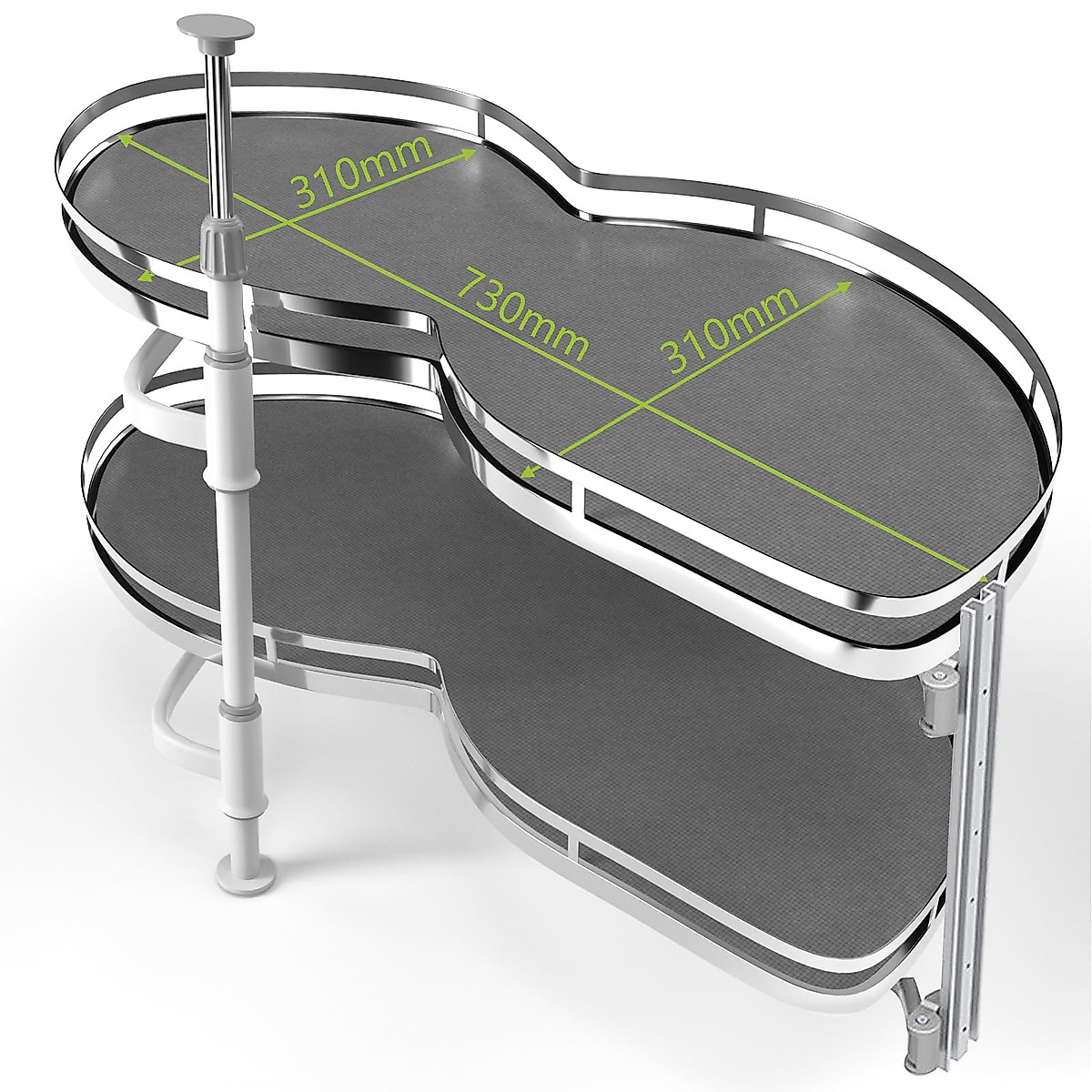 Kinchoix Blind Corner Cabinet Pull Out Organizer, Soft Close Swing Right Pull Out Cabinet Organizer 36inch, Corner Cabinet Lazy Susan for Corner Cabinet Blind Shelf, 2 Tiers Tray, Adjustable Height