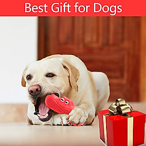 FBRAND Dog Chew Toys for Aggressive Chewers, Squeaky Dog Chew Toys 100% Natural Rubber, Beef Flavored Toys for Medium Large Dogs Thicken Durable Pet Dog Gifts Teeth Cleaning and Gum Massage