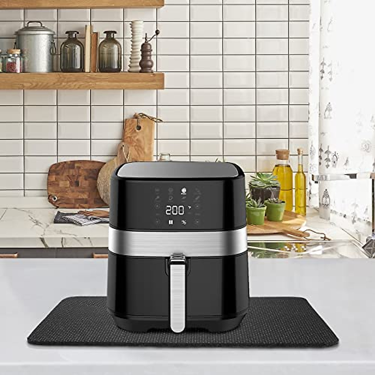 Heat Resistant Mats For Countertop 2 Pcs - Coffee Mat Heat Resistant Mat Kitchen Counter Protector Pad with Appliance Slider Function for Air Fryer, Microwave, Coffee Maker, Toaster