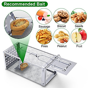 iMounTEK 1 Pack Live Rat Trap Humane Mouse Trap Single Door Rat Trap Cages High Sensitivity Gravity Pedal Humane Rodent Traps Mouse Traps Indoor Outdoor for Small Rodents Mice Voles Hamsters
