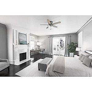 Hunter Fan Company, 51113, 52 inch Builder Matte Silver Low Profile Ceiling Fan with LED Light Kit and Pull Chain