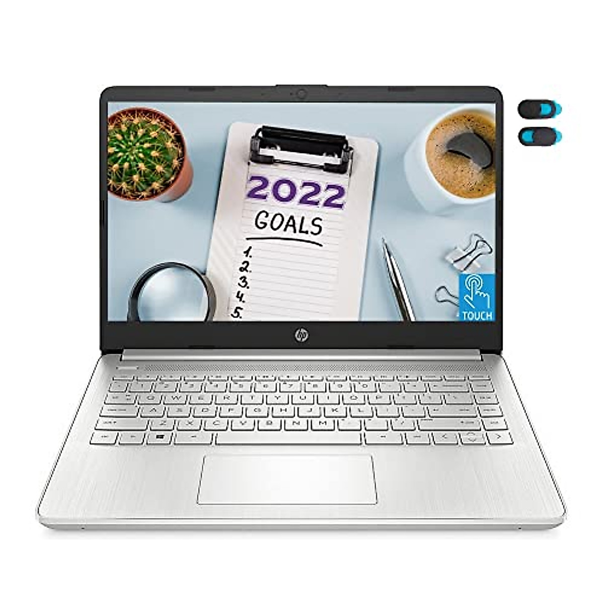 HP 14 Inch HD Business Laptop, 11th Gen Intel Dual-Core i3-1115G4 Processor, 8GB RAM, 256GB PCIe SSD Storage, Windows 11 S, Lightweight Design, USB-C, HDMI, Wi-Fi, YSC Accesory (Natural Silver)
