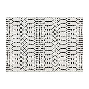Flash Furniture Geometric Bohemian Low Pile Rug - 5' x 7' - Ivory/Black