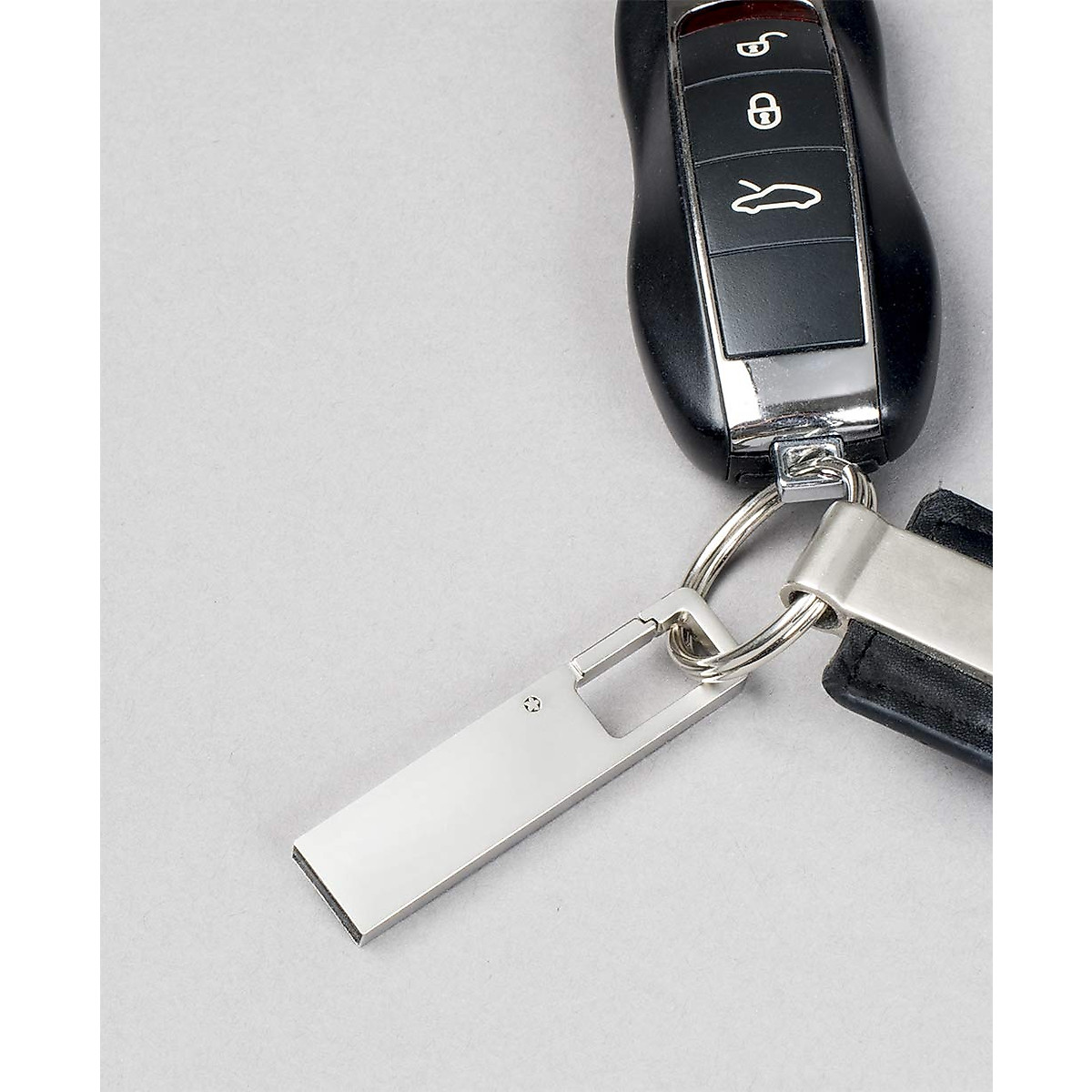 Premium Metal Silver Key Fob USB 2.0 Flash Memory Drive (64GB)
