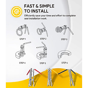 3 Pack Hydraulic Seal Installation Tools, Hydraulic Cylinder Piston Repair Seal Kit, U-Cup Rod Seal Installation Tool Kits Upgraded Seal Twistor Install Tool Set