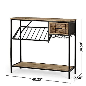 Christopher Knight Home Boster Wine Rack, Black + Natural