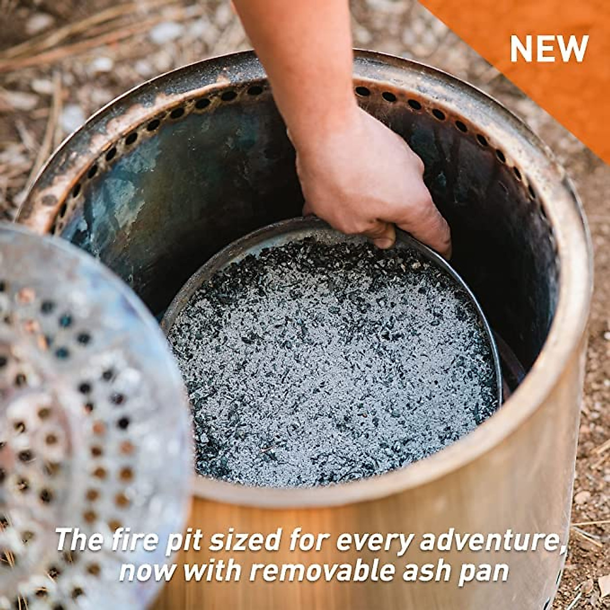 Solo Stove Ranger 2.0, Smokeless Fire Pit | Wood Burning Fireplaces with Removable Ash Pan, Portable Outdoor Firepit - Ideal for Camping, Stainless Steel, H: 12.5 in x Dia: 12.5 in, 15 lbs