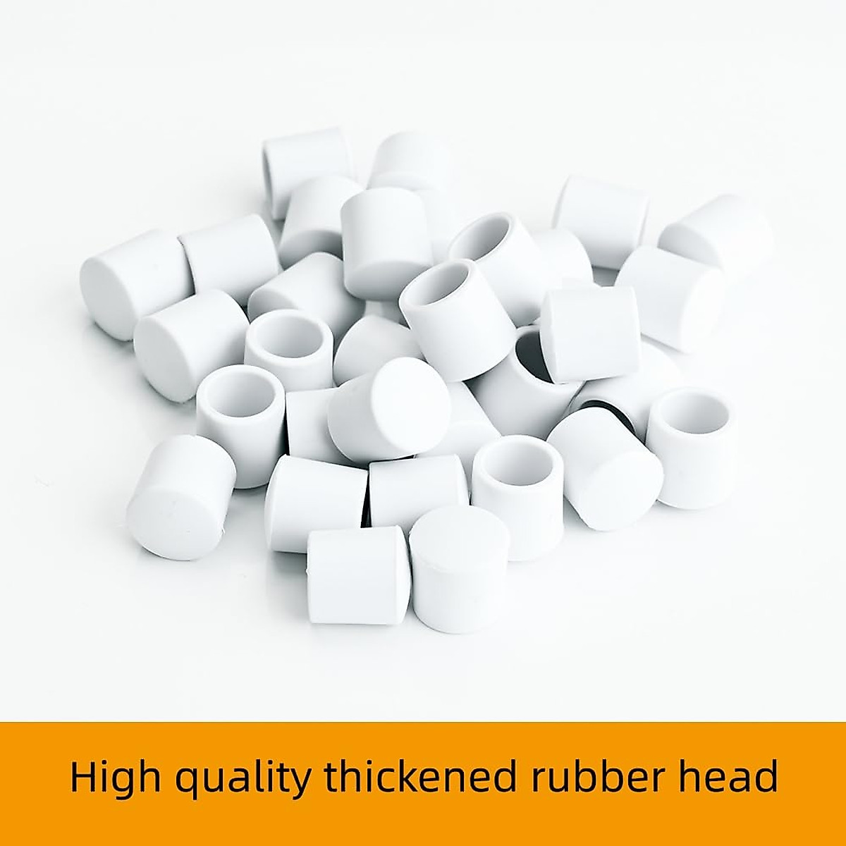 24 Pcs Premium Rubber Door Stop Stud Replacement Tips – Doorstopper Bumpers, Springe Hinge End Caps for Wall & Floor Protection – Universal Size (White)