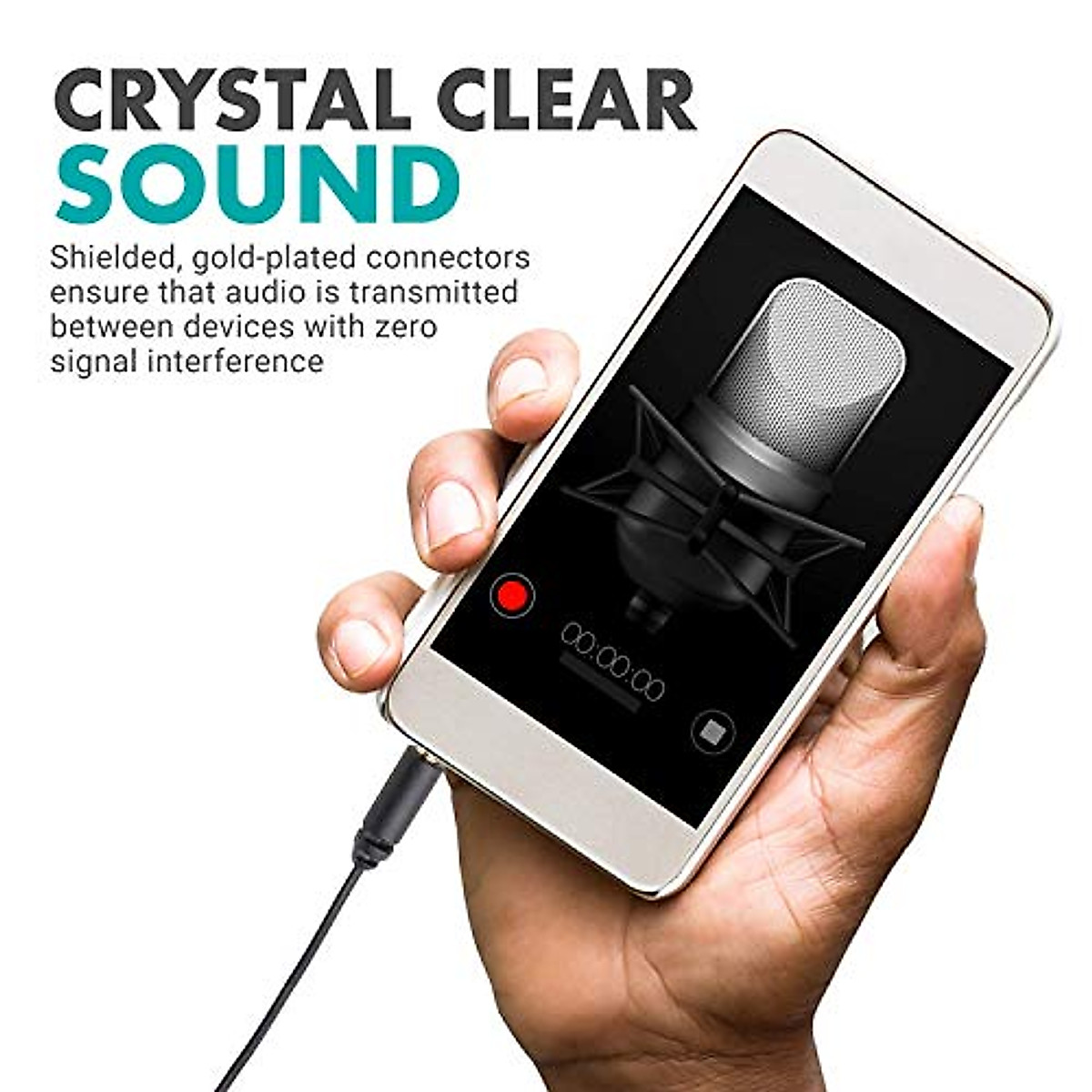 Movo PM10EC6 3.5mm Mic Extension Cord 20 Ft - Male to Female 3.5mm TRRS Microphone Extension Cable - Aux Cord for iPhone, Android Mic Cord TRRS Extension Cable for Lav Mics