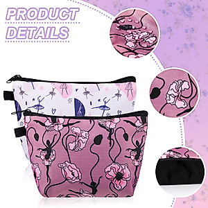 Saintrygo 6 Pack Cute Cosmetic Ballet Bag Ballet Girl Dance Gifts Dance Makeup Bag Adorable Travel Ballet Pouch Dance Cosmetic Case Toiletry Organizer for Girls Women Dancer, 6 Styles