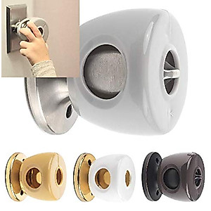 UnaBaby - Silver/Grey Door Knob Safety Cover - Choose 1 of 4 Colors Available - Beautifully Designed To Blend With Doorknob Color - 4 Pack (All Grey) - Child Proof Doors - Toddler and Baby Safety