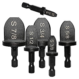 6pcs HVAC Repairing Set Air Conditioner Copper Tube Expander Swaging Tool Manual Pipe Swage Expander Drill Bit Soft Copper Tubing Bit with 1/4'', 3/8'', 1/2'', 5/8'', 3/4'', 7/8' Bits