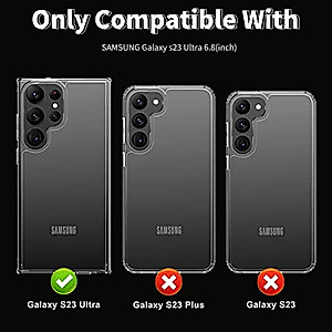 sheheme [5 in 1 for Samsung Galaxy S23 Ultra Case,with 2 HD Screen Protector & 2 Camera Lens Protector,Shockproof Slim Clear Cover,Anti-Scratches & Install Kit for S23 Ultra 5G