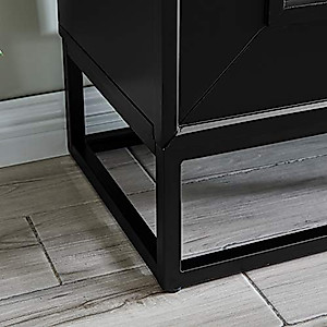 SEI Furniture Frescan Color Changing Electric Fireplace, Black