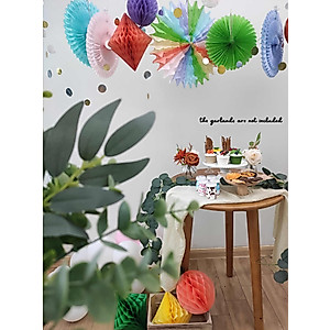 20Pcs Multi-Color Pastel Rainbow Paper Honeycomb Balls Fans Decoration Kit for Colorful Ceiling Decor Candy Birthday Party Baby Bridal Shower Wall Room Backdrop Decor Wedding Party Supplies